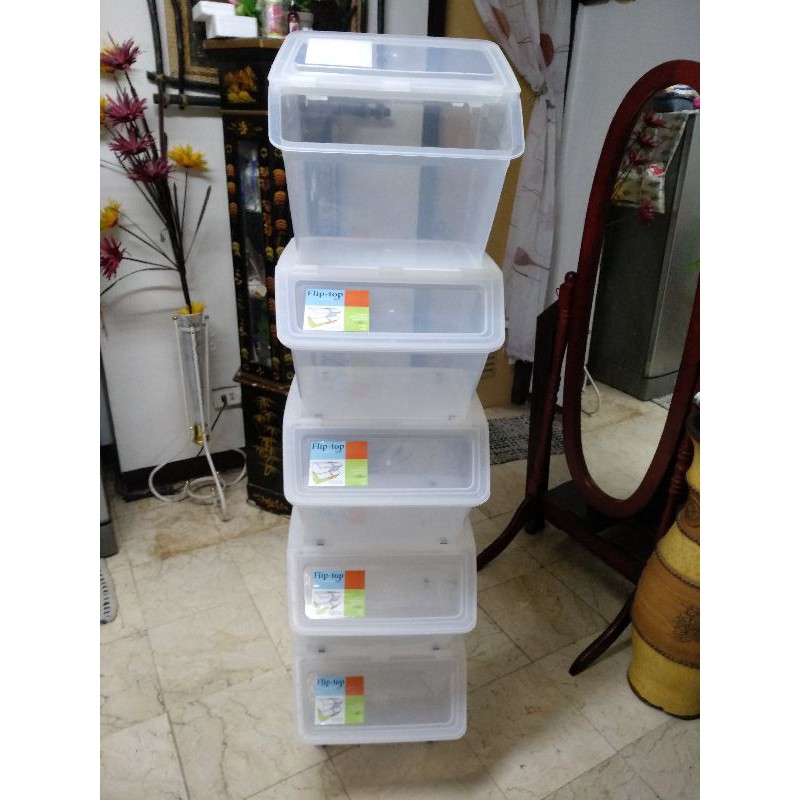 Flip top Storage Box with bottom wheels (48L-56L) | Shopee Philippines
