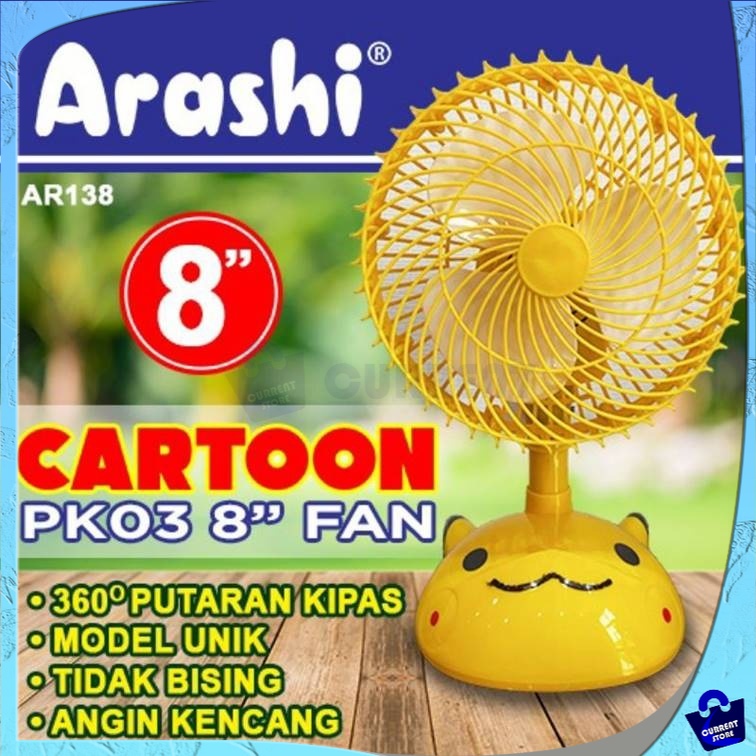 Table FAN + Wall Character ARASHI CARTOON FAN AR-138 8inch | Shopee ...