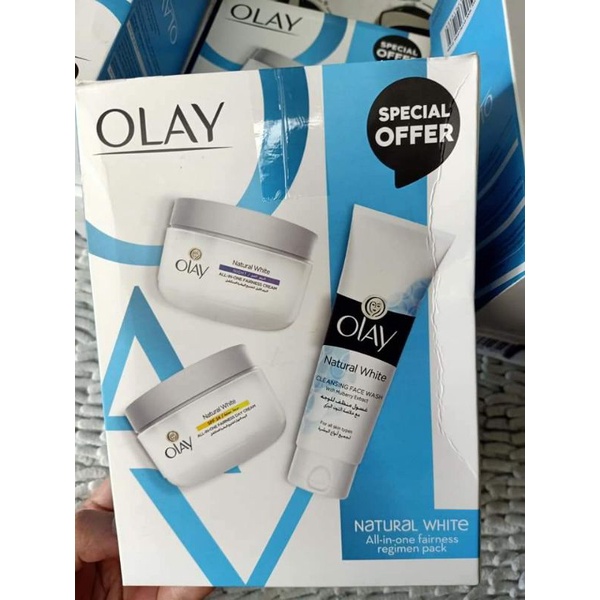 Olay SET, natural white, all-in-one fairness regimen pack | Shopee ...