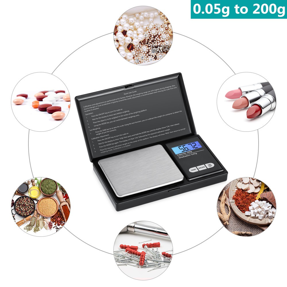 ORIA Digital Mini Scale LCD Backlit Display Pocket Jewelry Scale(0.05g ...