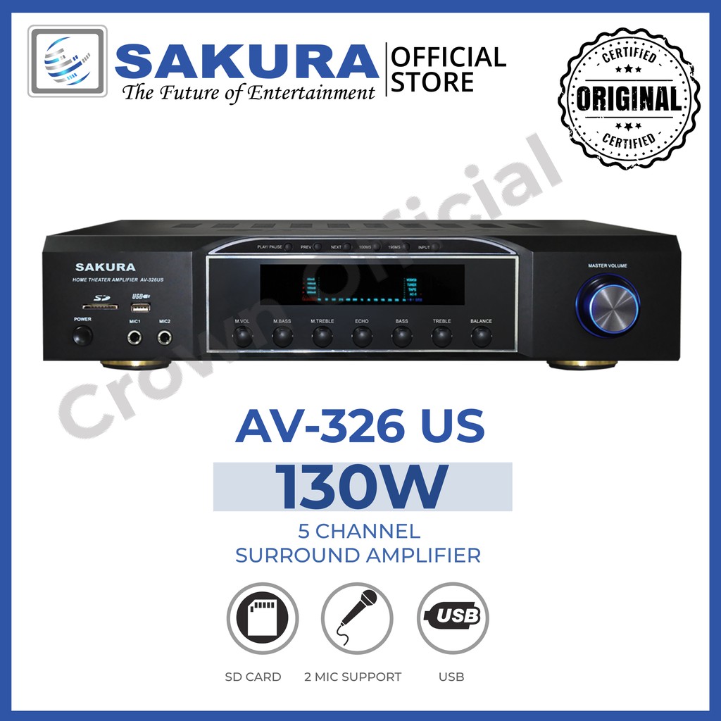SAKURA AV-326 US 130 WATTS MIXING AMPLIFIER | Shopee Philippines