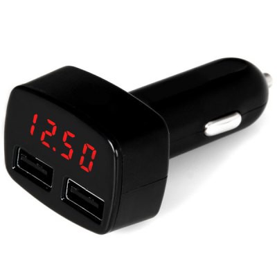 Dual Usb Car Charger With Led Display | Shopee Philippines