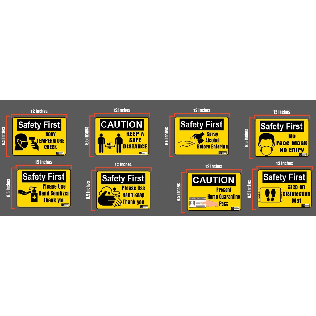 Warning Wall Sign Stickers 5 Pieces | Shopee Philippines