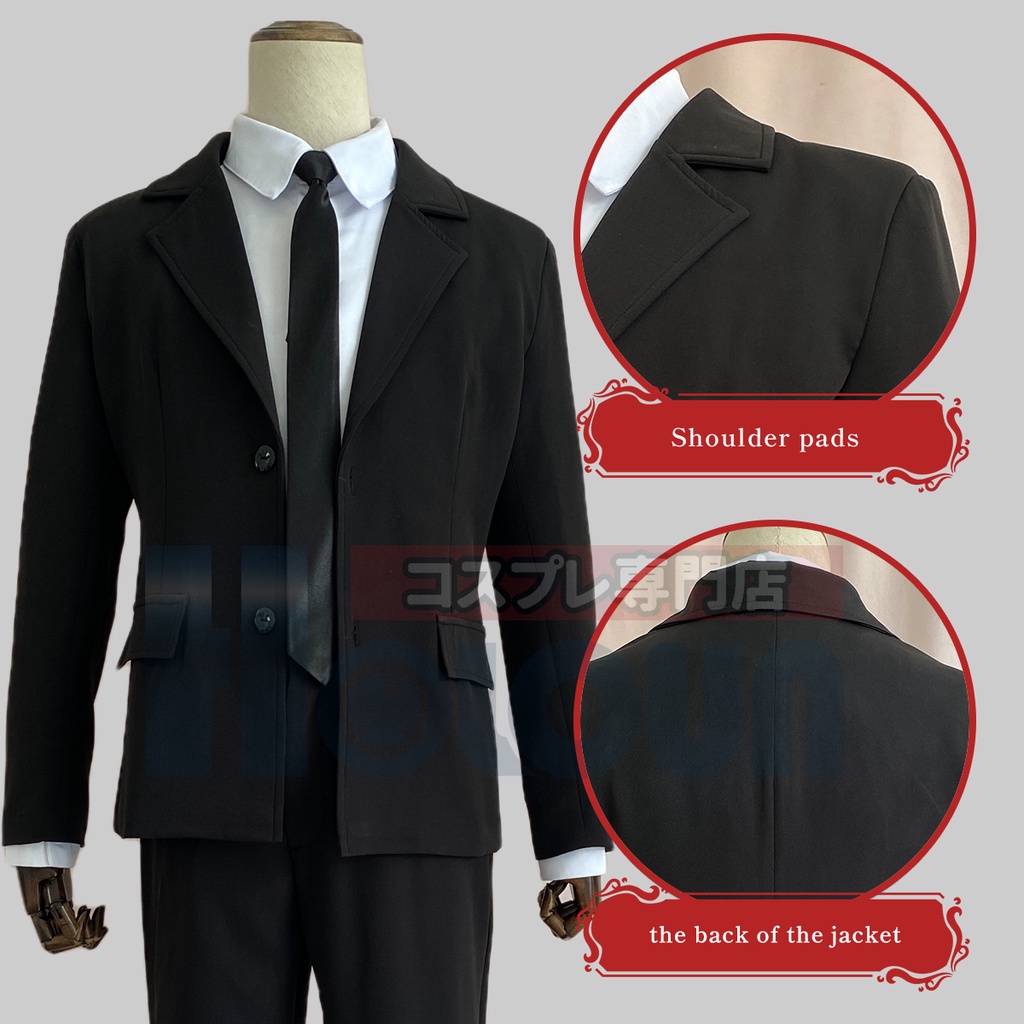 HOLOUN Anime Chainsaw Man Cosplay Costume Denji Aki Hayakawa Black Suit ...