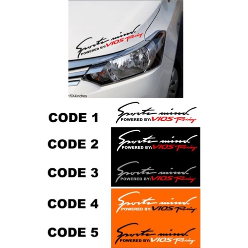 Vios Racing Headlight Sticker Design | Shopee Philippines