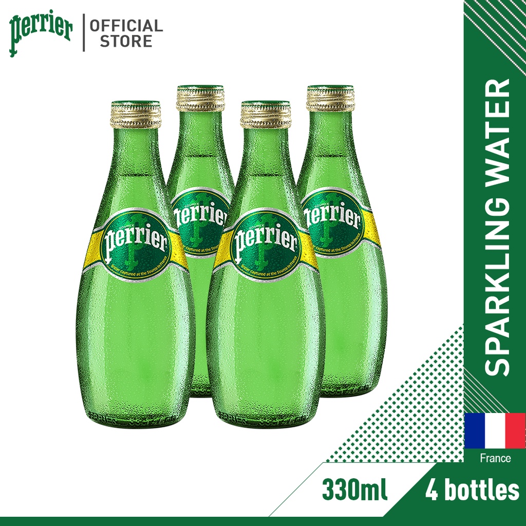 Perrier Sparkling Natural Mineral Water Original Bottle 330ml Pack of 4 ...