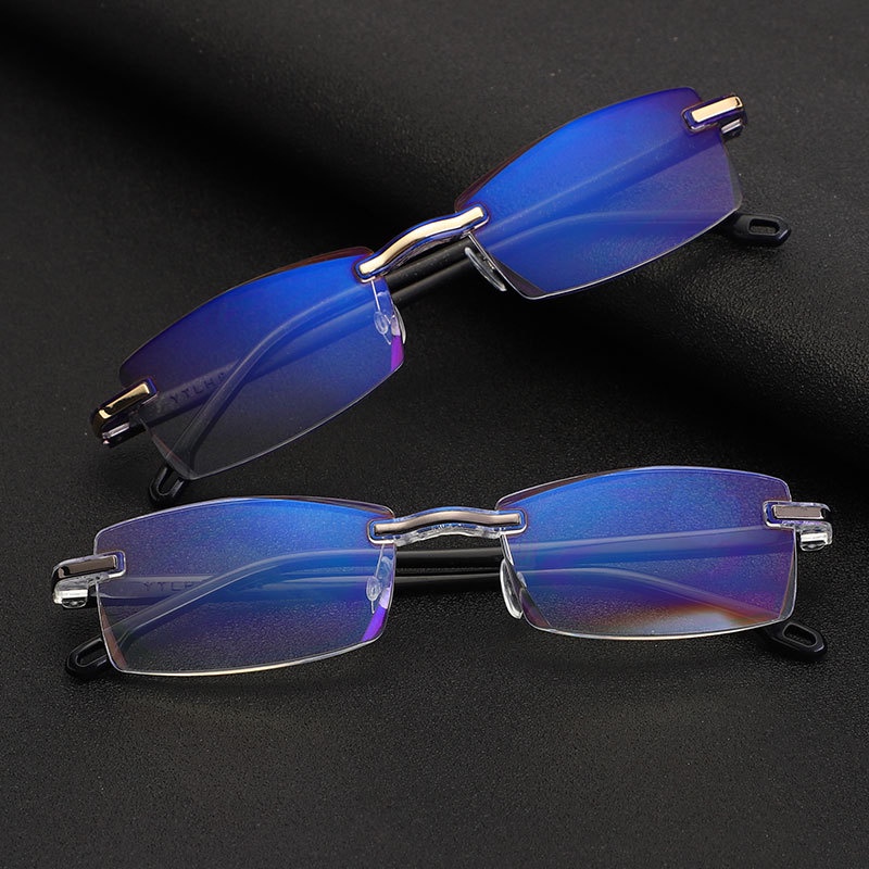 Fashion Mens And Womens Anti Blu Ray Reading Glasses Frameless Tr Material Reading And Playing