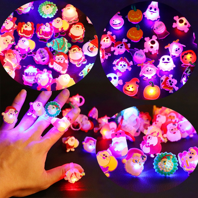 Christmas Light Up Rings Christmas Party Favors for Kids Adults ...