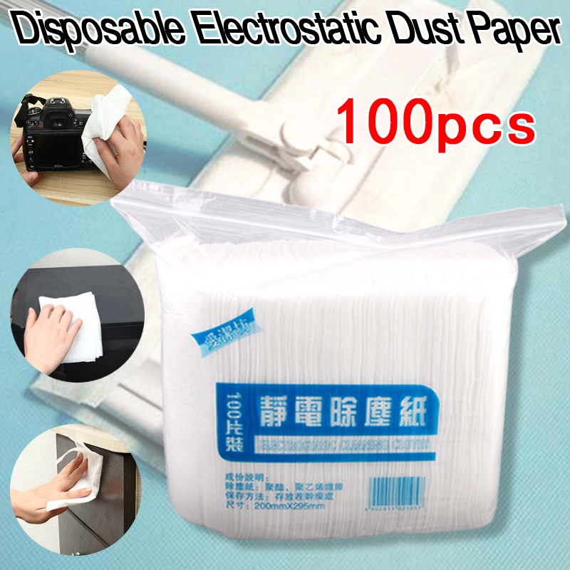 [Spot] 100pcs Disposable Electrostatic Dust Removal Mop Paper Home ...