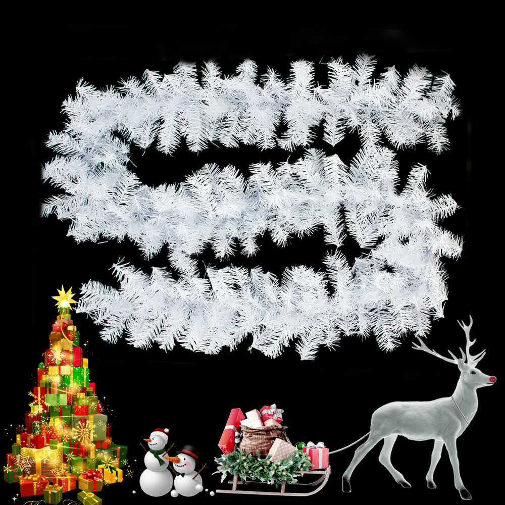 240cm(8ft) Christmas decor Thick White garland wreath Christmas ...