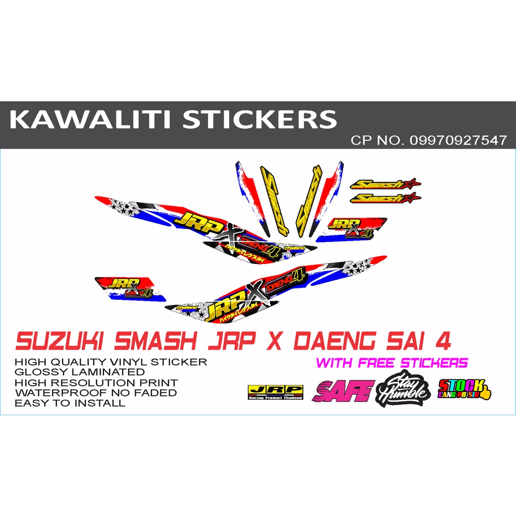 Suzuki Smash JRP X Daeng Sai4 V2 Sticker Decals | Shopee Philippines