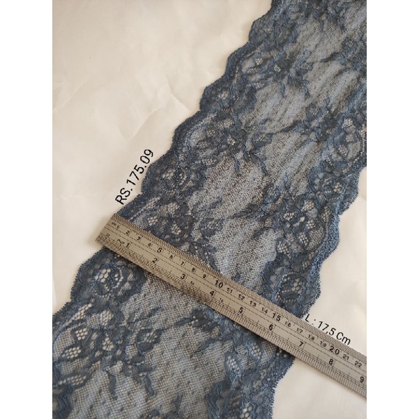 17.5 Cm Wide stretch Lace Gray (Price per yard) | Shopee Philippines