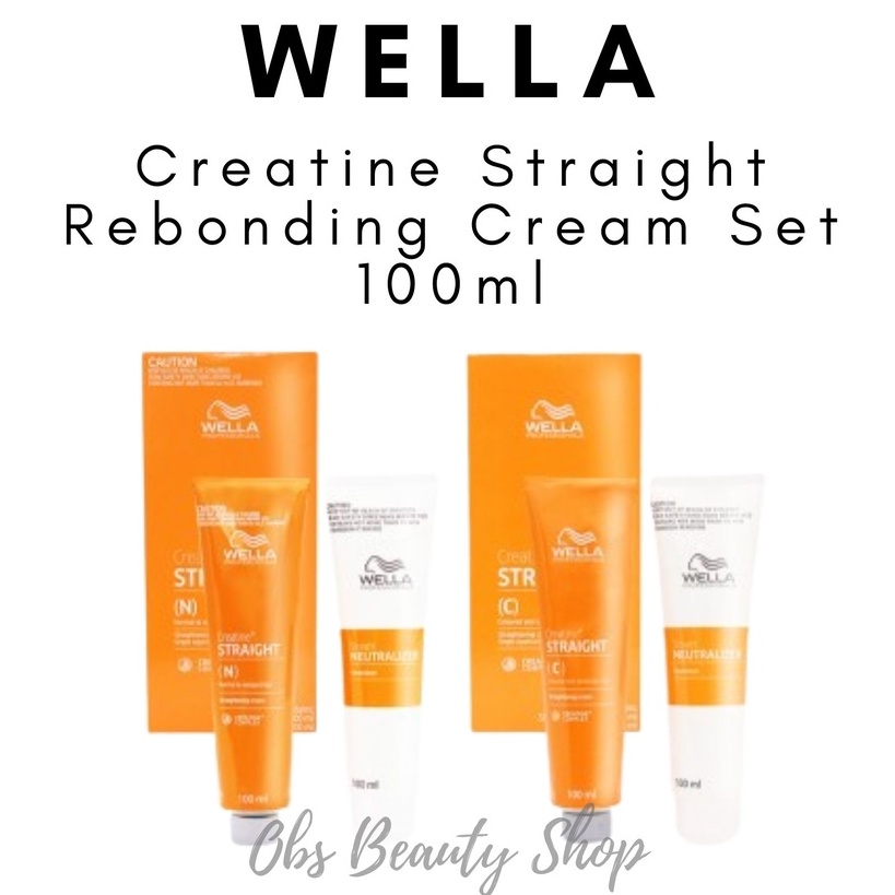 Wella Creatine + Straight Hair Rebonding Cream 100ml*2 Set Rebond ...