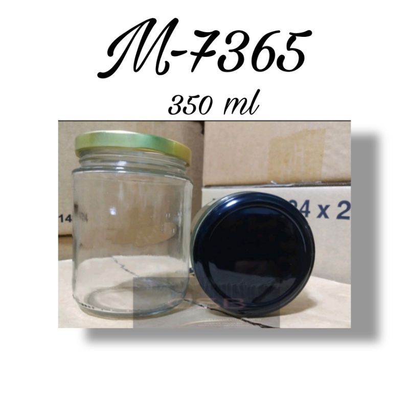 M7365 12 oz Glass Jar 350 ml / Wide Mouth Jar With Plastic Seal ...