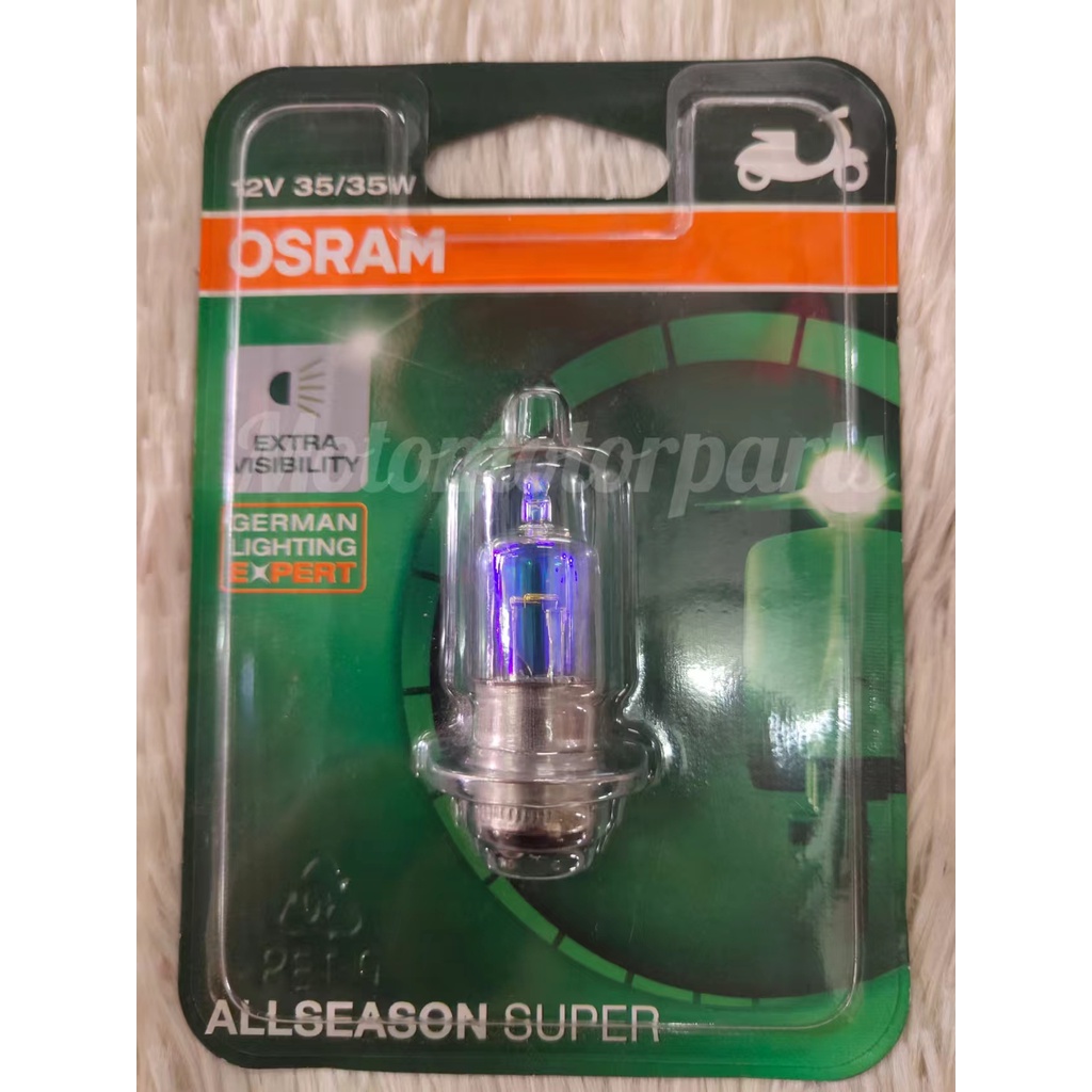 MOTORCYCLE ORIGINAL OSRAM T19 HEADLIGHT BULB ALL SEASON 12v/35w | Shopee Philippines