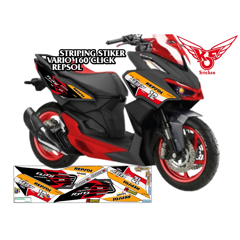 Striping STICKER HONDA VARIO 160 CLICK REPSOL | Shopee Philippines