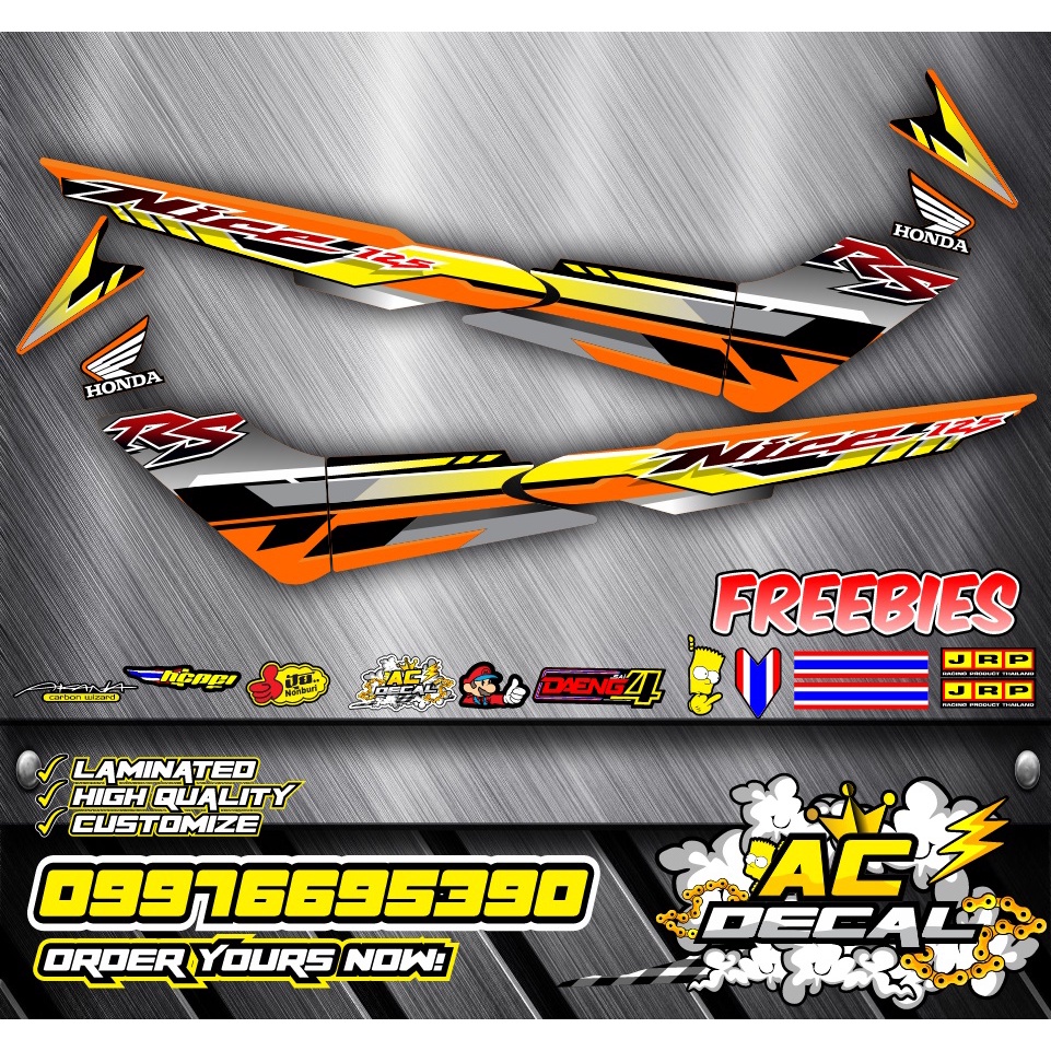 Nice 125/Rs 125 Decal Orange (Thai Design) | Shopee Philippines