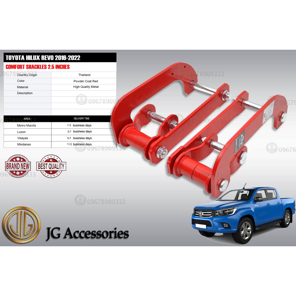 TOYOTA HILUX REVO/ROCCO/CONQUEST 2016-2021 REAR SHACKELS 2.5INCH/REAR ...