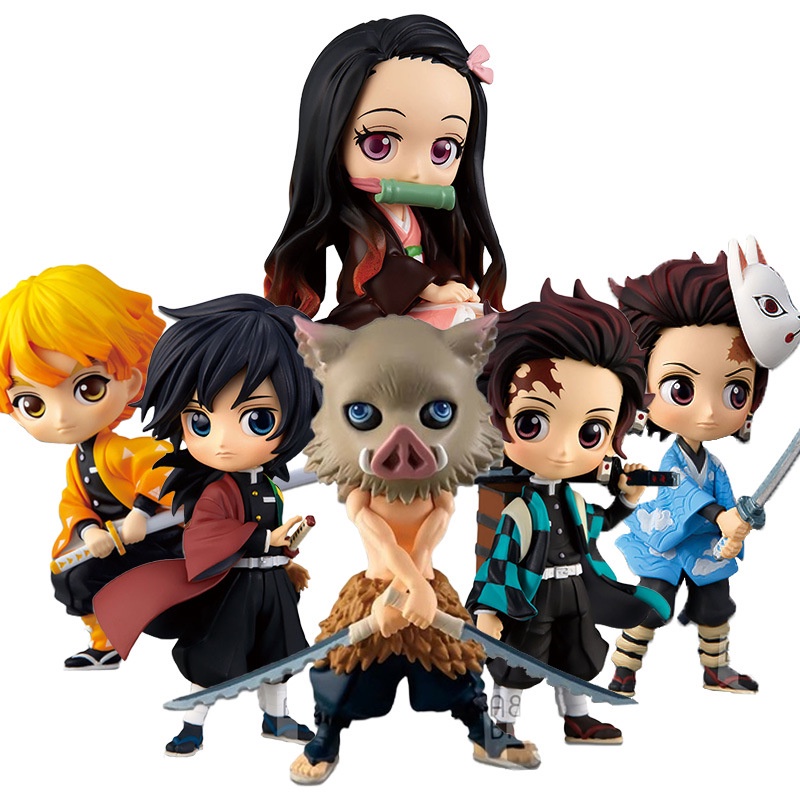 COLDPLAY-Demon Slayer Doll Tanjirou Zenitsu Nezuko Action Figures Anime ...