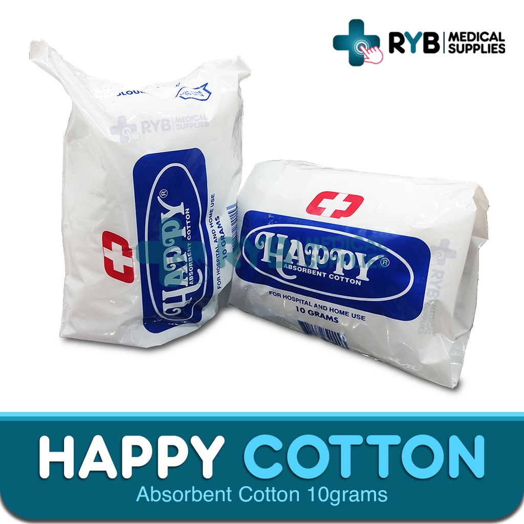 Happy/Wipe Absorbent Cotton - 10g | Shopee Philippines