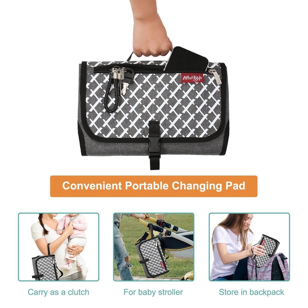 Newborn Essentials One-Hand Diaper Change Pad Waterproof Travel ...