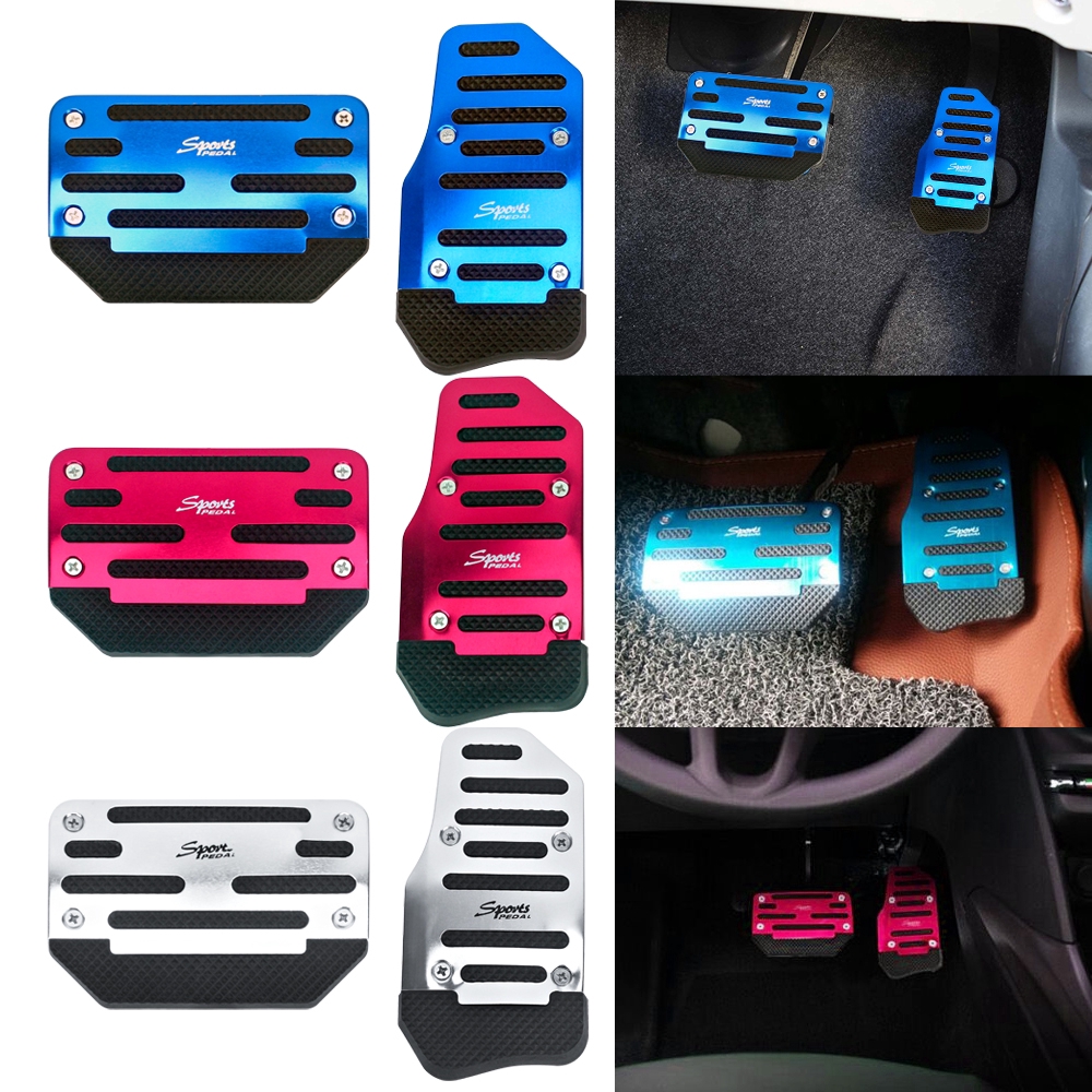 1 Sets Car Automatic Transmission Silver Pedal/ Cover Brake / Non Slip ...