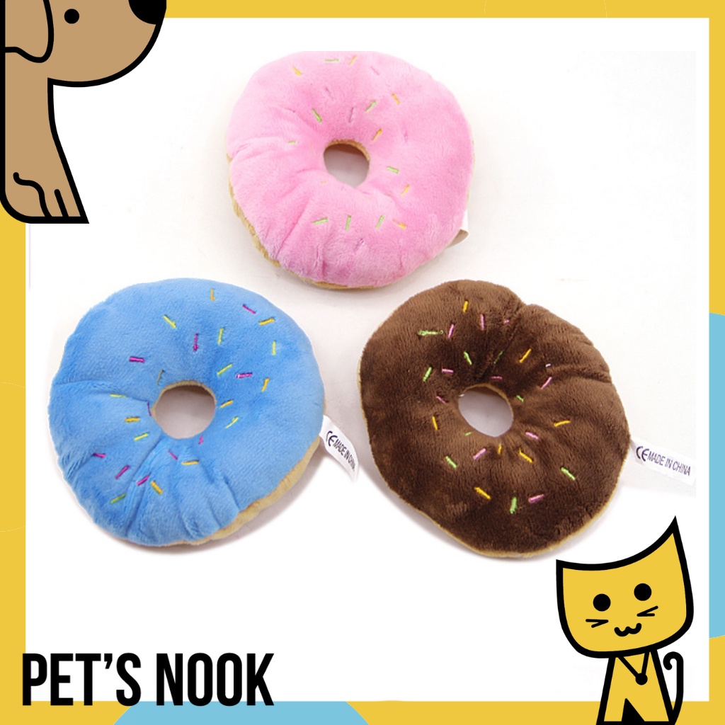 High Quality Plush Stuffed Squeaky Donut Toy for Dogs | Shopee Philippines