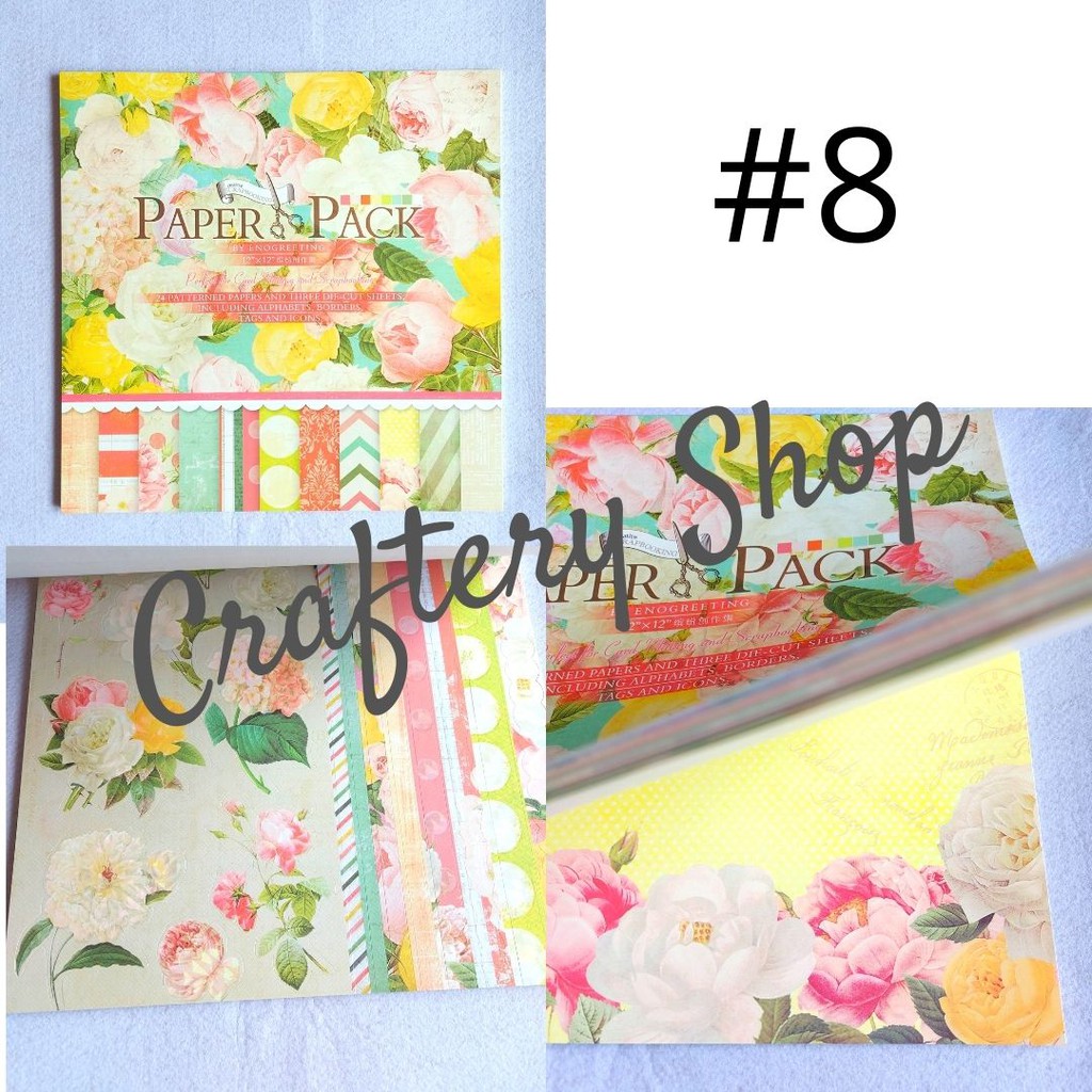 Design Paper Pack 12x12 inches 24 sheets with 2 sheets of Die Cuts PART ...