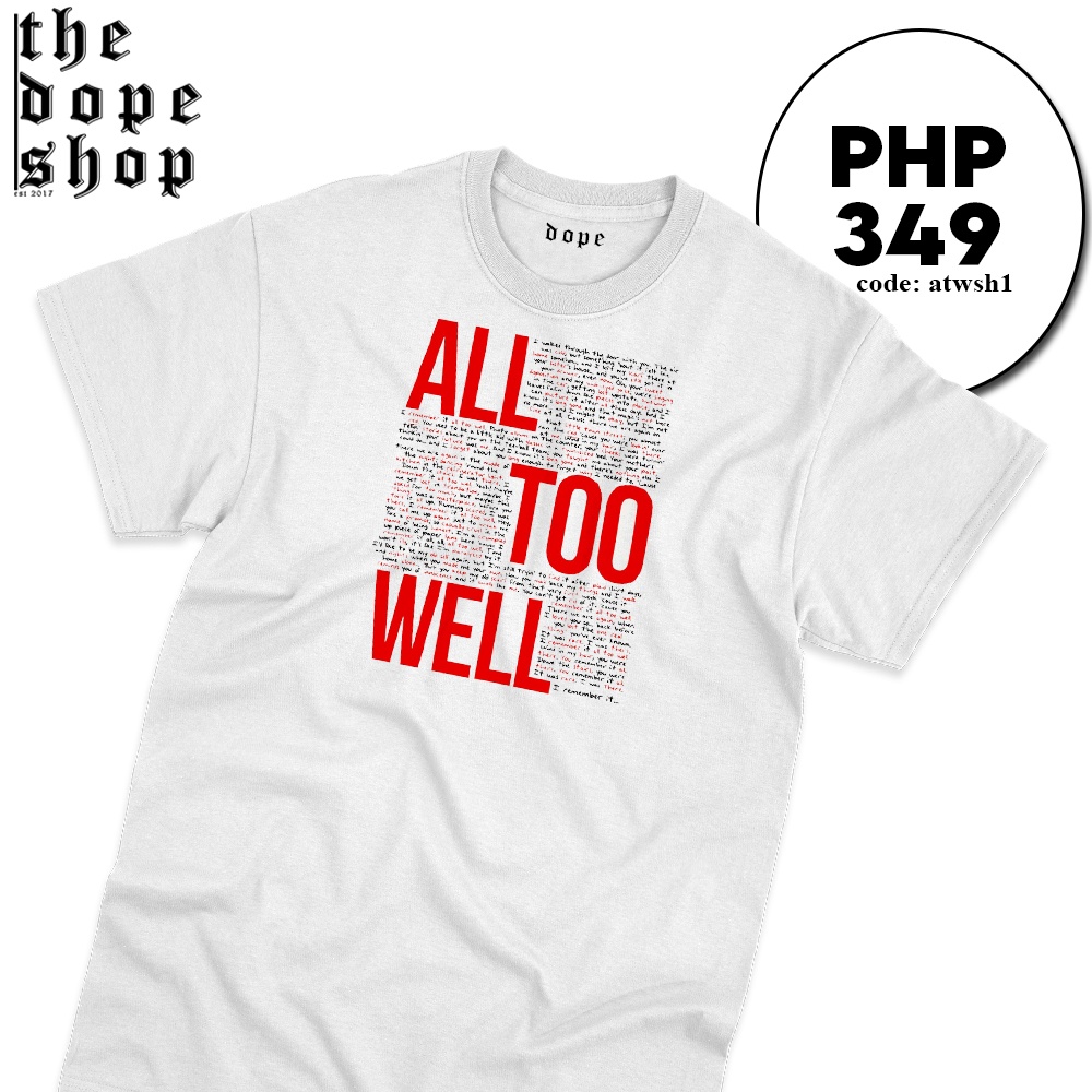Taylor Swift All Too Well Merch Shirt And Hoodie The Dope Shop | Shopee ...