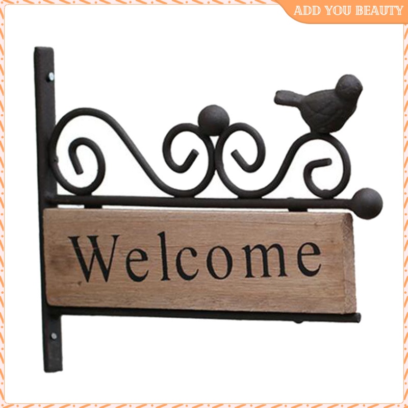 Hanging Decorative Welcome Sign,Bird Wooden Signage Message Home ...