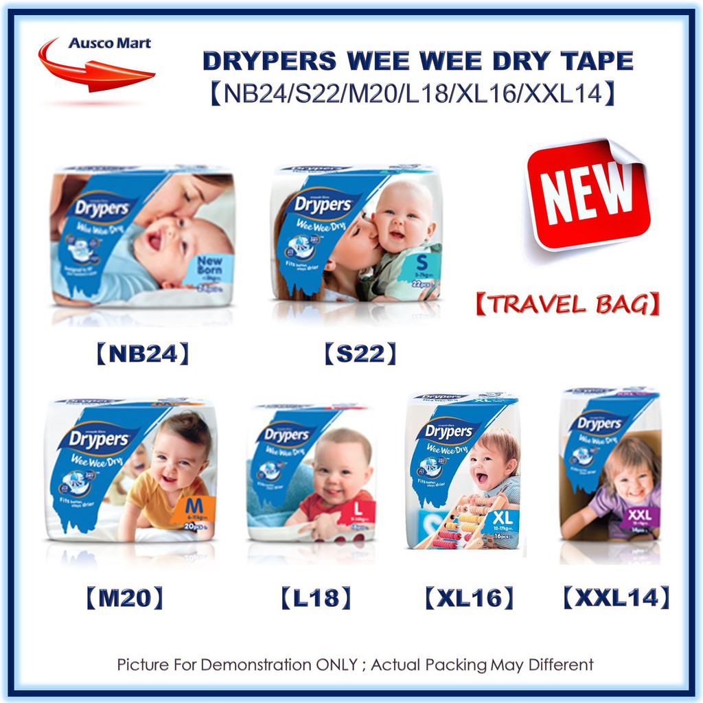 DRYPERS WEE WEE DRY TAPE TRAVEL PACK | Shopee Philippines