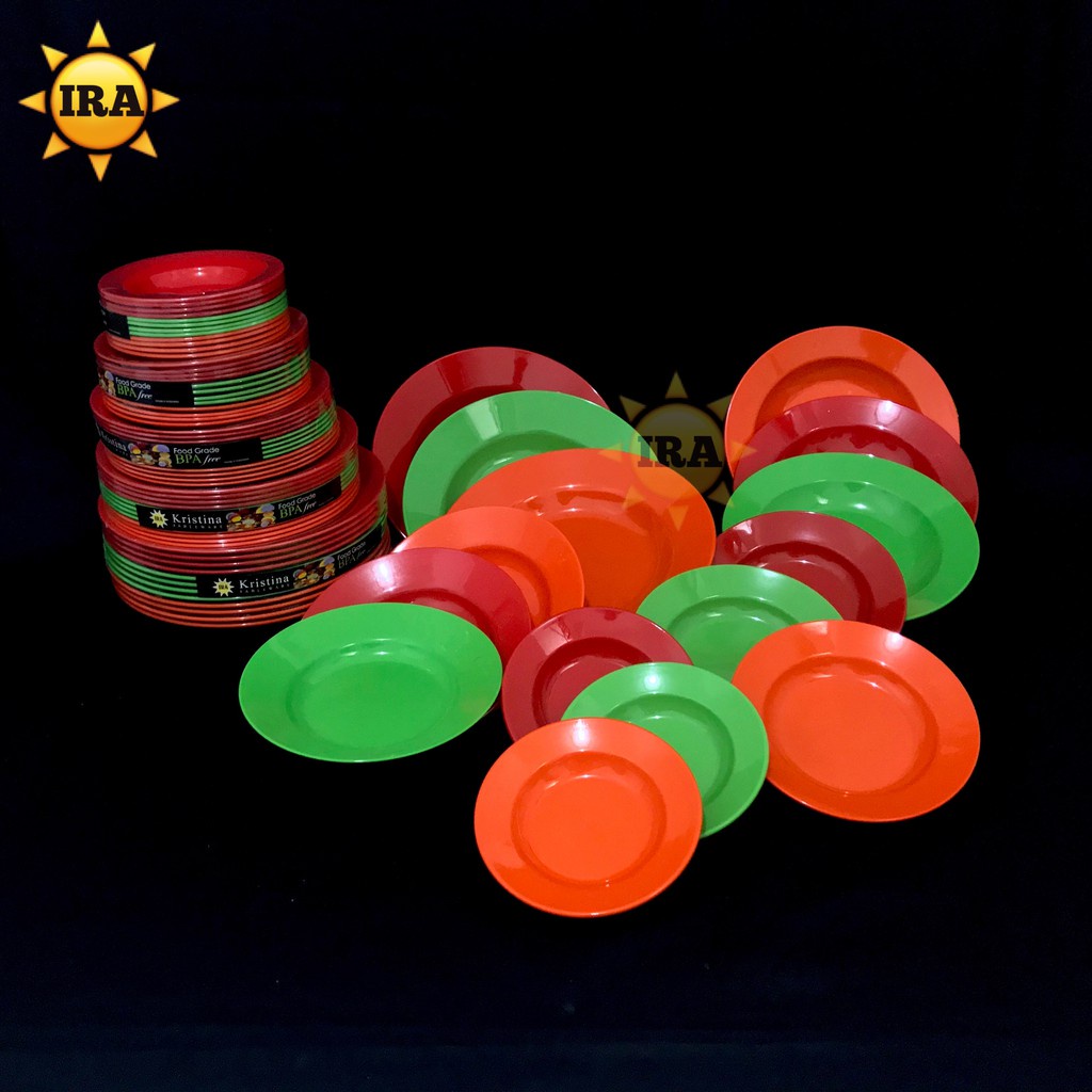 Kristina Plate (5 Sizes 6", 7", 8", 9", 10") 1 Dozen RANDOM Colors ...