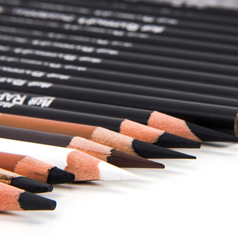 Professional drawing pencil 2H-14B Sketch pencil Charcoal Pencils white ...