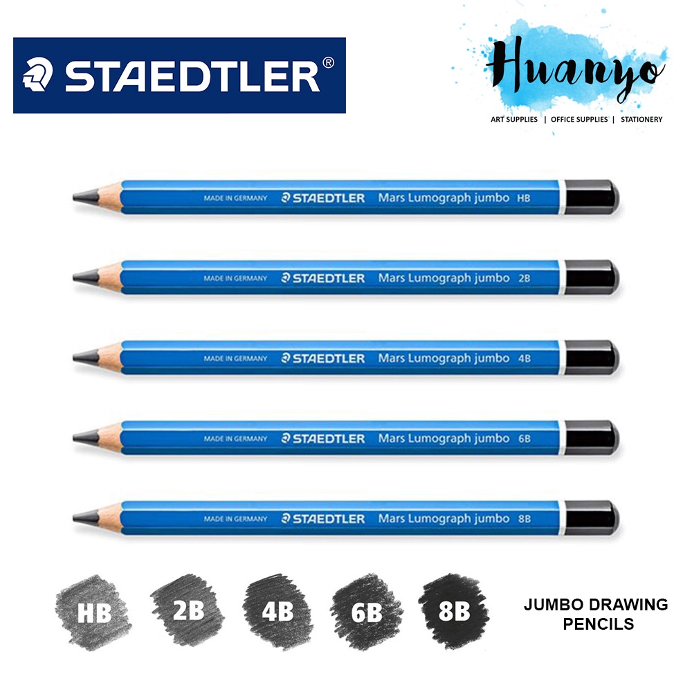 Staedtler Mars Lumograph Jumbo 100J Drawing Sketching Pencil HB 2B 4B 6B 8B Shopee Philippines