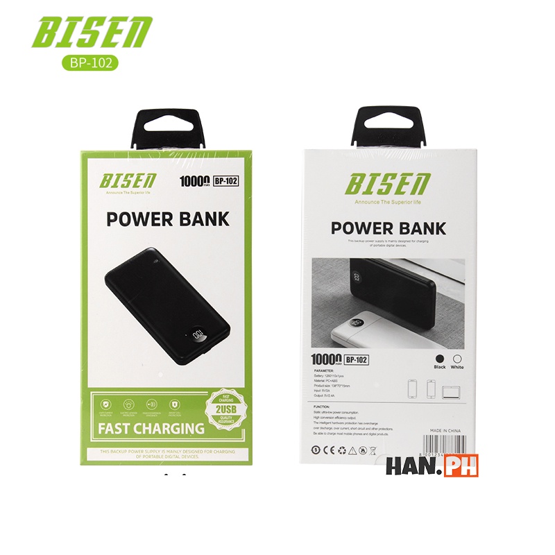 Bisen BP103 Power Banks Daul USB Micro Type-C Original 10000mAh 2.4A ...