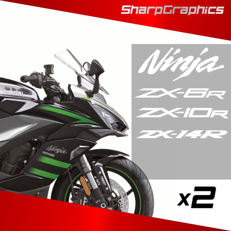 Kawasaki Ninja ZX 6R 10R 14R Motorcycle Motorbike Sticker Decal ...