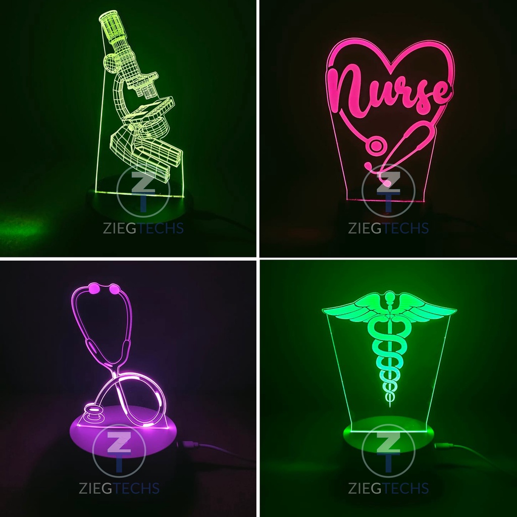Medical Series new 3D Night Lamp Acrylic Led Lamp USB Bedroom Night ...