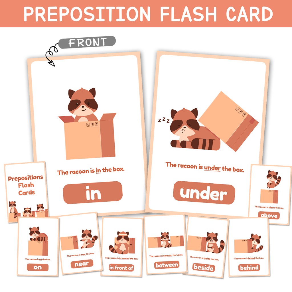 Preposition Flash Card - Laminated | Shopee Philippines