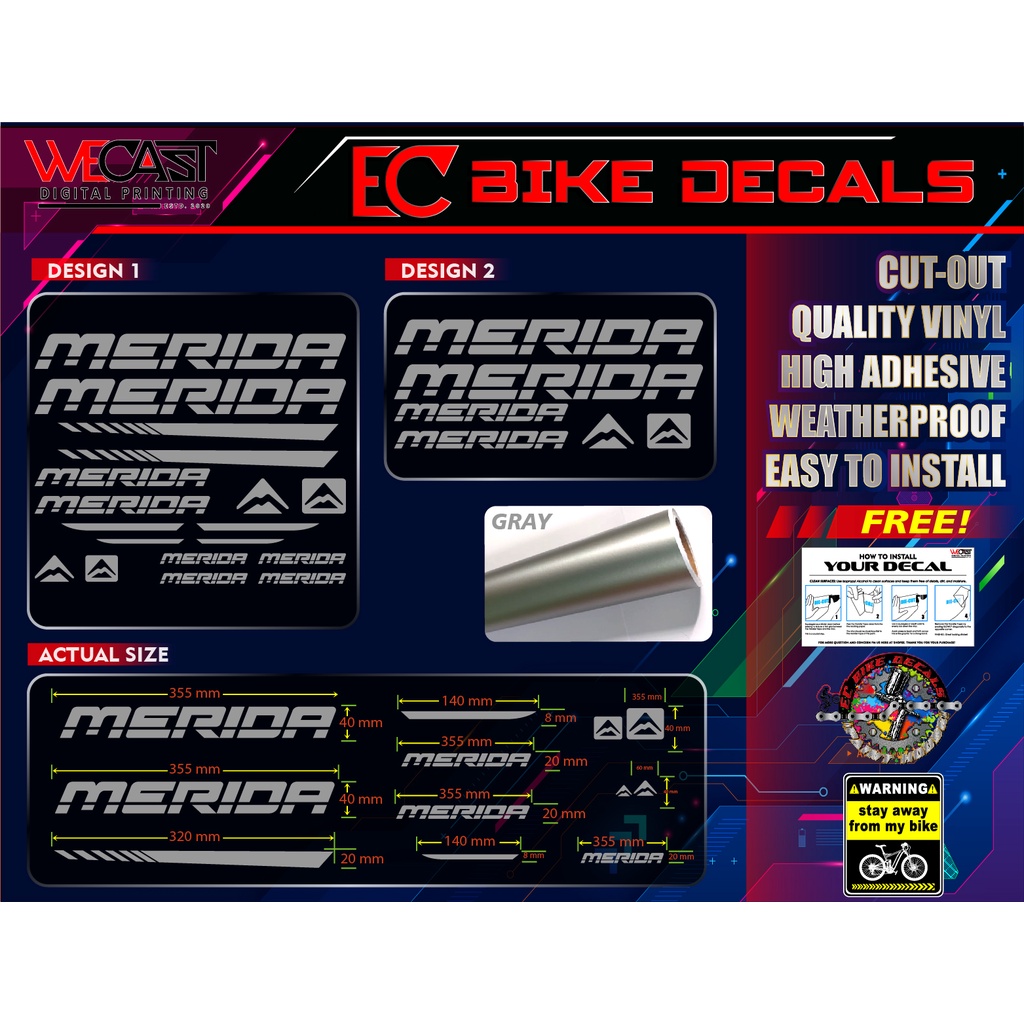 WECAST Merida Bike Frame Decals Sticker and Bike Stickers for Frame ...
