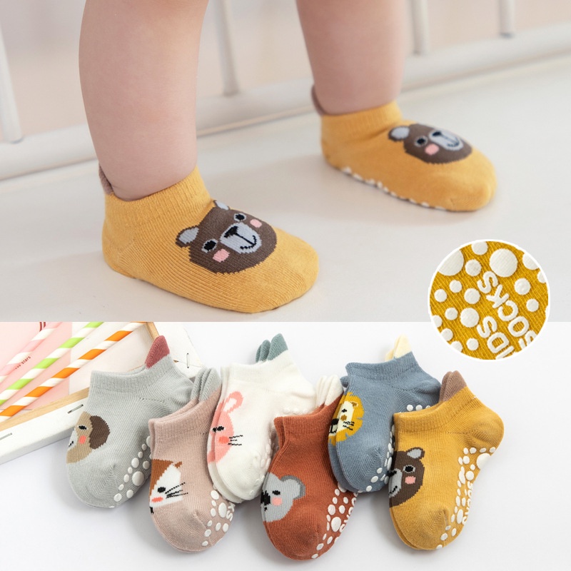 Cute Animal Baby Socks Cotton Non-slip Cartoon Girls Boys Socks Winter ...