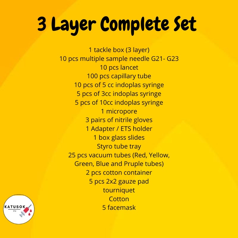 3 Layer Complete Phlebotomy Kit for Medtech/ Affordable Phlebotomy Kit ...
