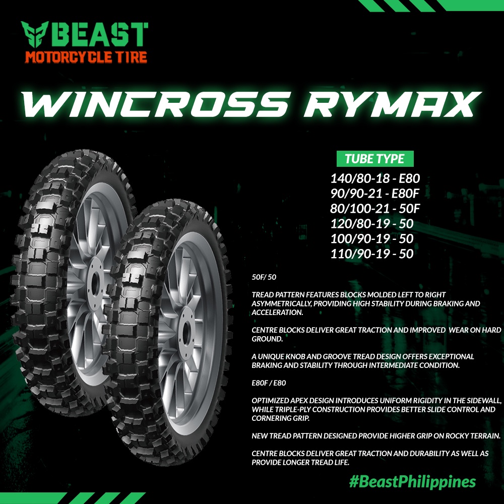 Beast Tire Wincross RYMAX 100/90-19 Tube Type Motorcycle Tires Design ...