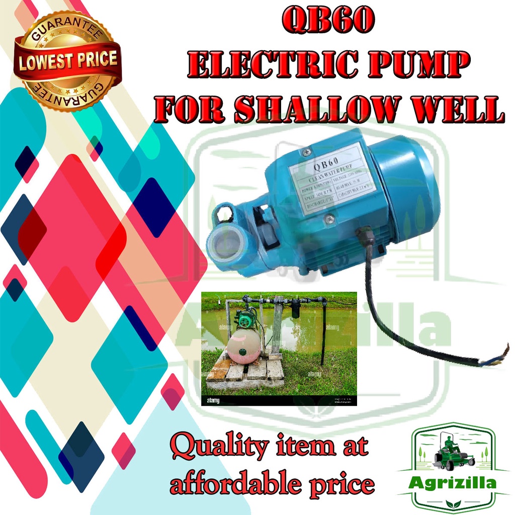 0.5hp Electric Water Pump 1x1 Shallow well Jet Matic QB-60 | Shopee ...