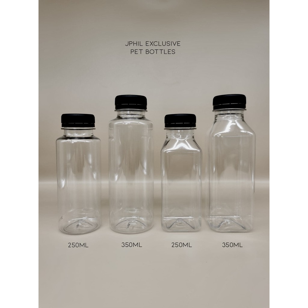 250 ml/350ml PET PLASTIC BOTTLES SQUARE/CYLINDRICAL (SOLD PER PACK) | Shopee Philippines