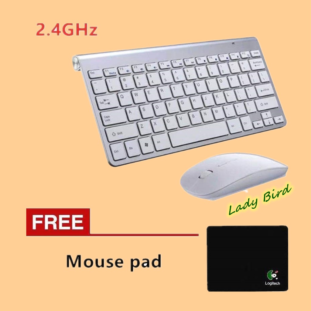 USB Wireless 2.4GHz Mini Keyboard and Mouse Set for PC Laptop Android ...