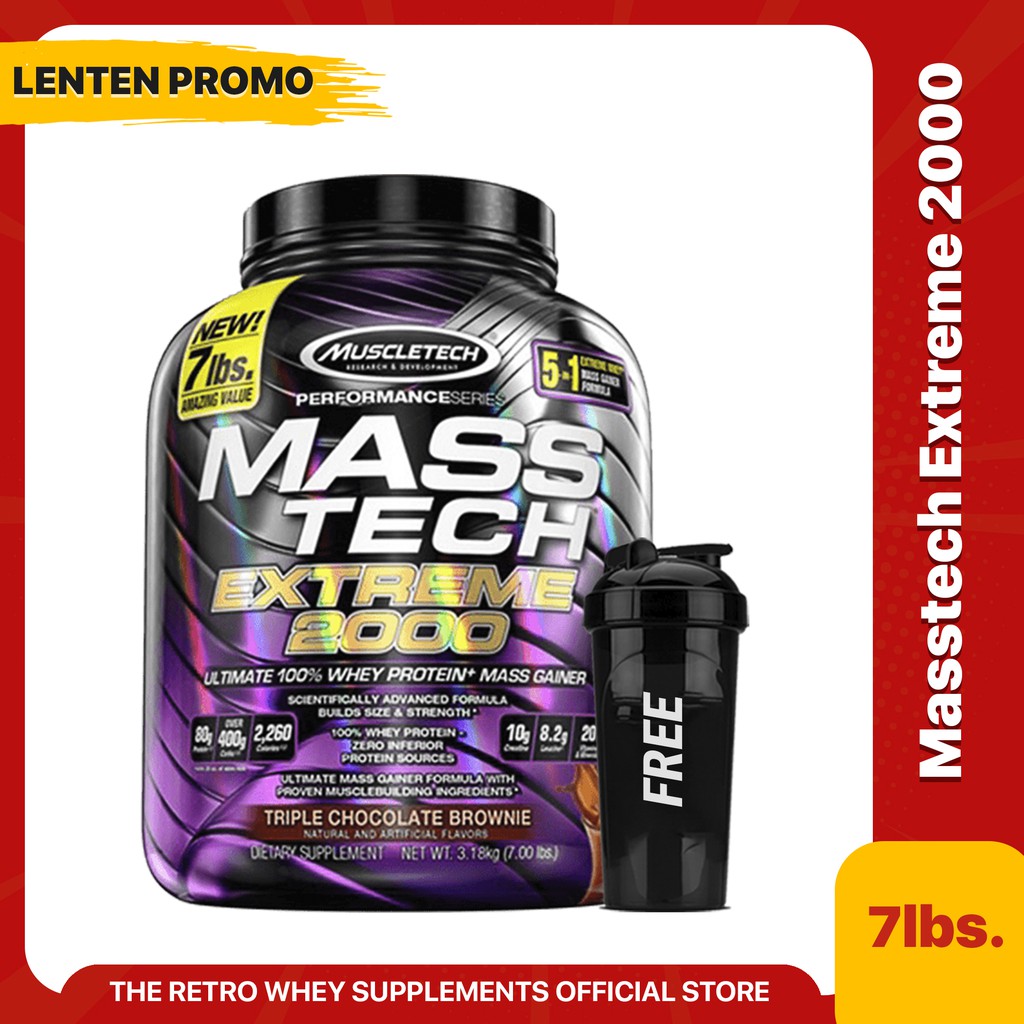 Muscletech Masstech Extreme 2000 6lbs with FREE Shaker - The Retro Whey Supplements | Shopee ...