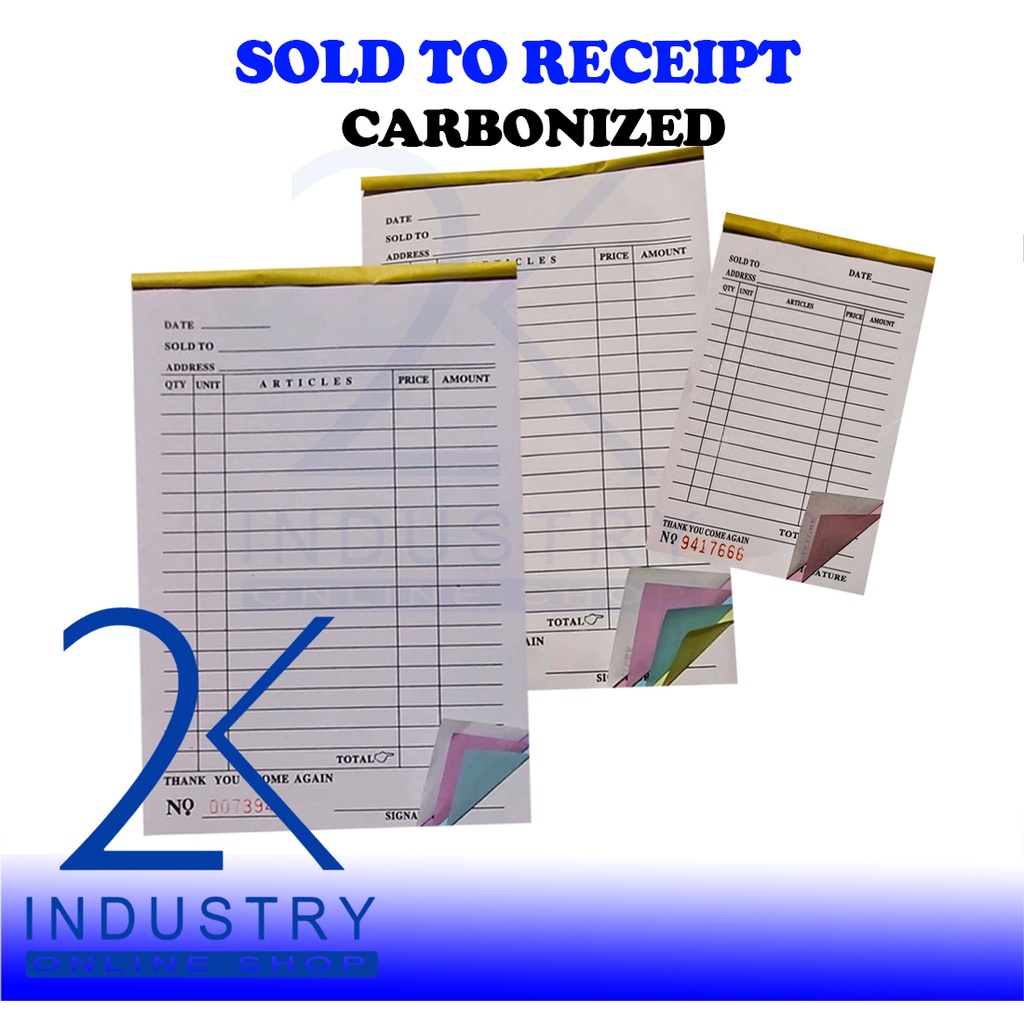 Carbonized Sold to receipt / resibo /article 2 ply / 3 ply / 4 ply ...