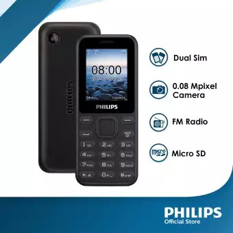Philips Xenium E105 Basic Mobile Dual Sim / MP3 Player (Black) | Shopee ...