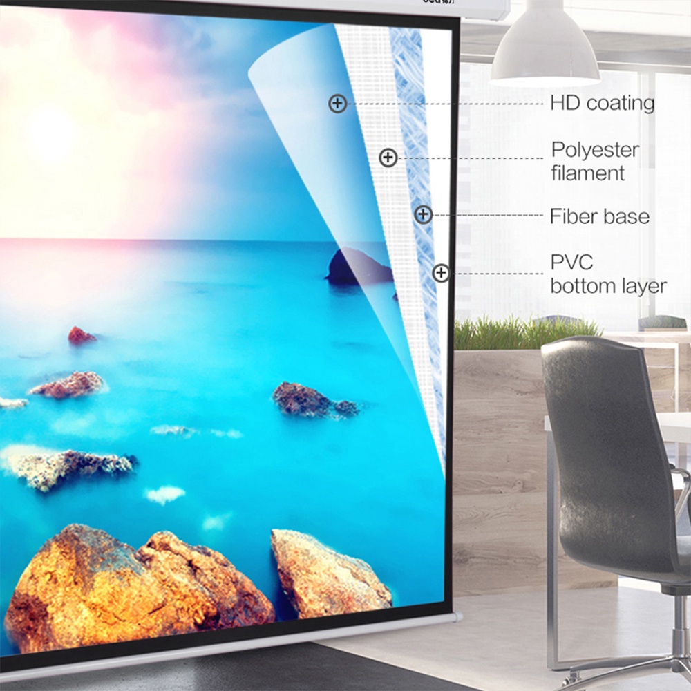 Deli Updated 100' Projection Screen Automatic Roll Up With Remote ...