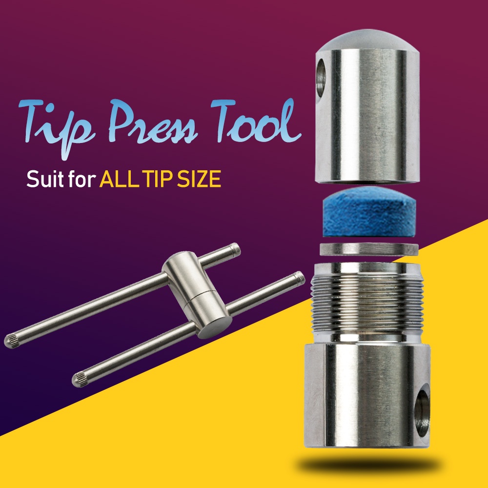 Billiards Tip Press Shape Tool Stainless Steel Pool Carom Snooker Cue ...